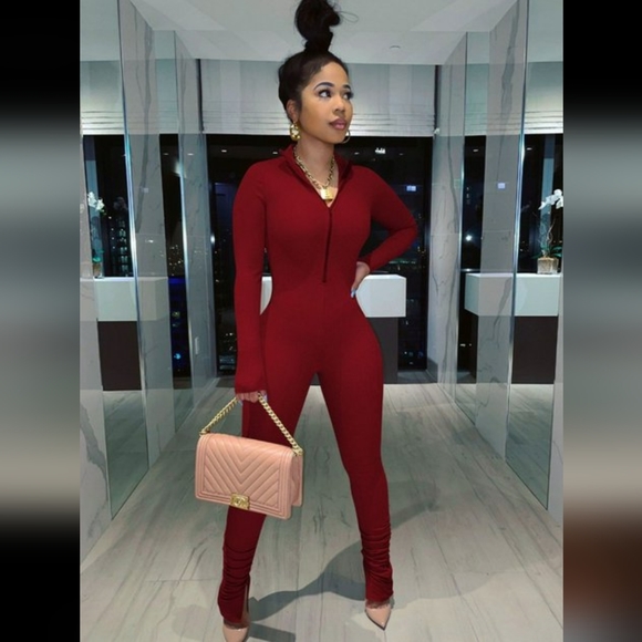 Pants & Jumpsuits | Super Sexy And Comfy Fire Red Jumpsuit | Poshmark